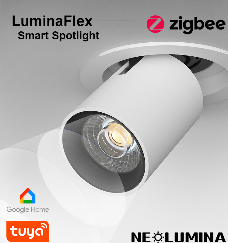 LuminaFlex – Smart Recessed Adjustable Spotlight – NeoLumina