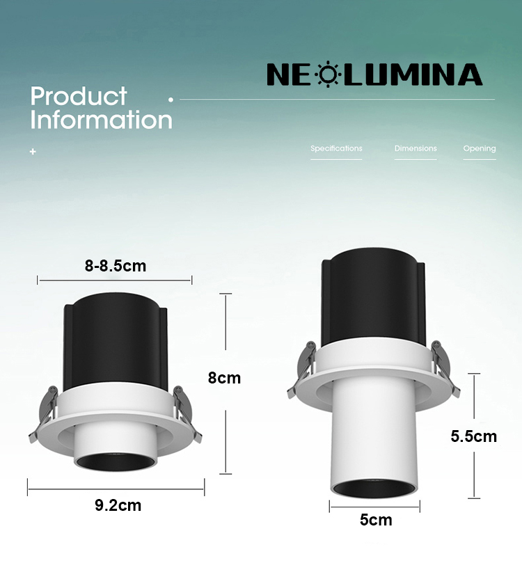LuminaFlex – Smart Recessed Adjustable Spotlight – NeoLumina